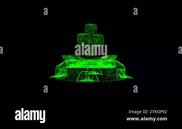 3d Medical Care Rotates On Black Bg Object Dissolved Green Flickering