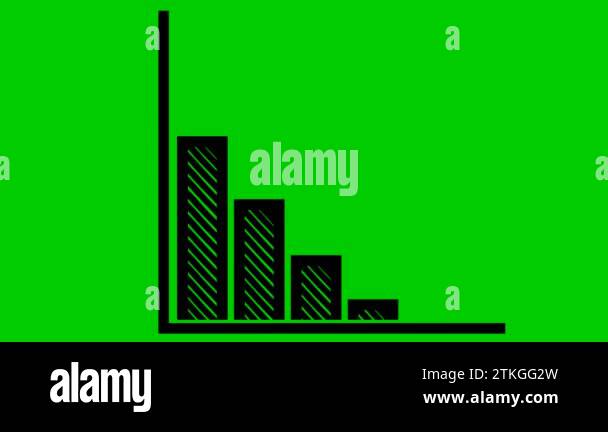 Animated black recession chart of financial decline with a trend line ...