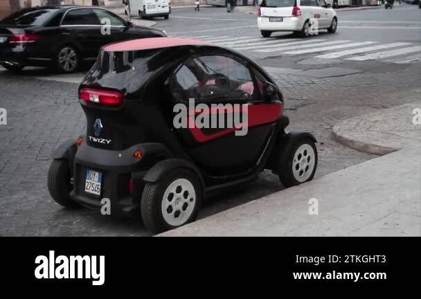renault twizy parked at side of road street rome italy downtown shot ...