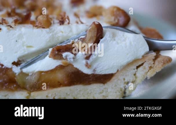 delicious apple charlotte on shortcrust pastry with mascarpone cheese ...