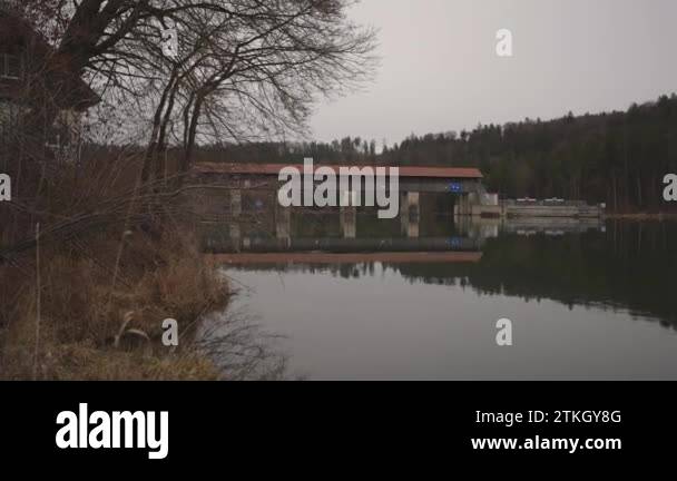 Fish ladder at Baierbrunn hydroelectric power plant. Fish ladder and ...