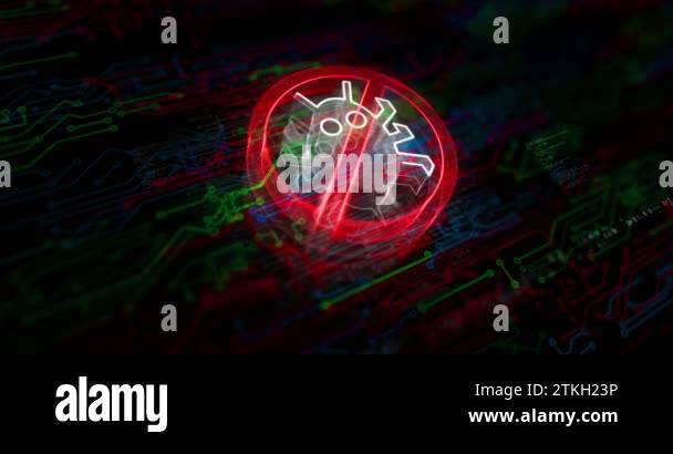 Antivirus Cyber Security Virus Detect System Alert Colored Symbol Concept Network Cyber