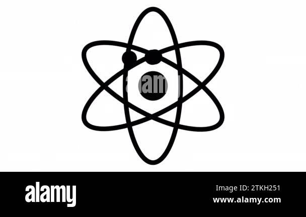 Atom icon 4k animation. Nuclear icon. Electrons and protons. Science ...