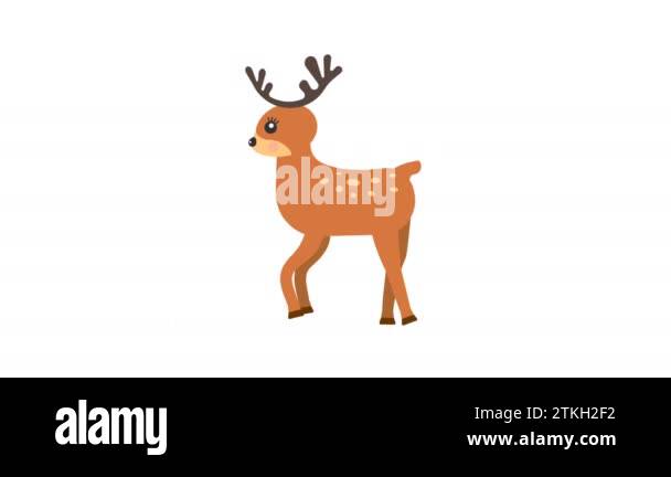 Cartoon dancer deer walking animation with optional luma matte. Alpha ...