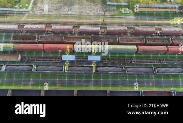 Transportation by railroad concept. Visualization of modern railway ...