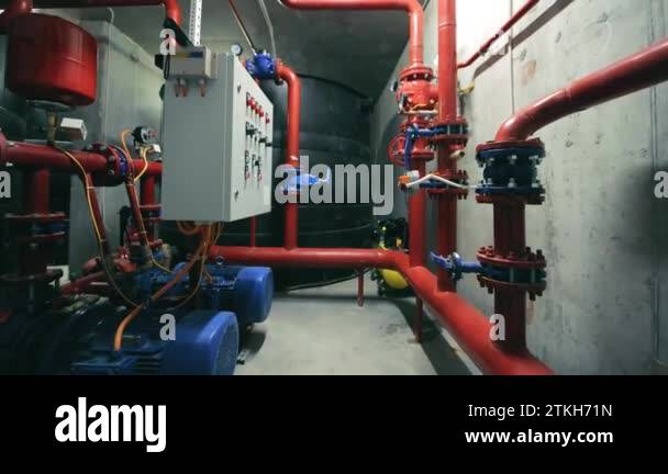 Pumping substation in an apartment building. Activation of the pumping ...