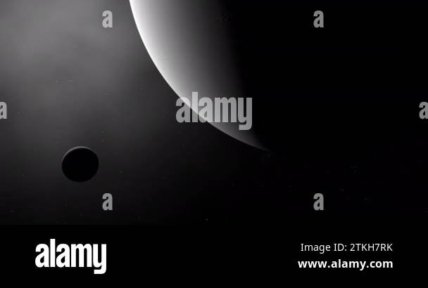 Triton orbiting around Neptune. Simulation of sequence captured by ...