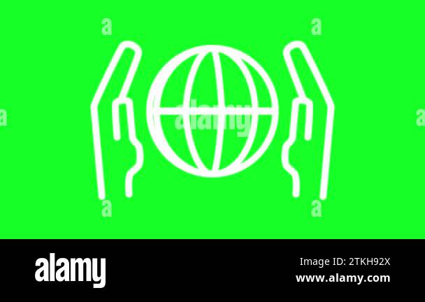 Animated network white line icon. Internet communication. Website. Loop ...