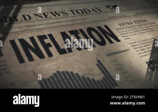Inflation Articles and depreciation in old newspaper with diagrams and ...