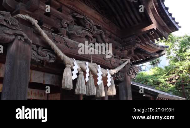 A traditional landscape at Tanashi Shrine in Tokyo. Nishitokyo district ...
