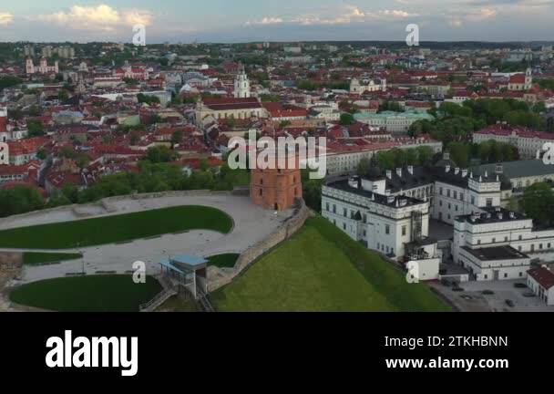 Gediminas Castle and Vilnius Old Town in Lithuania. Sightseeing Object ...