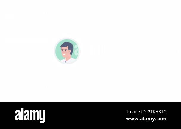 Animated employee generating income. Male user donating money. 2D ...