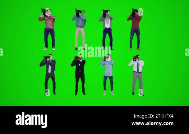 3D animation of cameramen filming on the coasts of Europe Africa ...