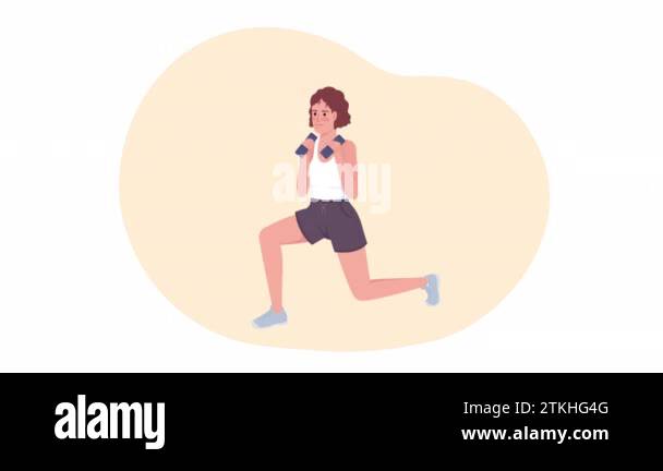 Animated strengthening leg muscles. Body building. Looped flat 2D ...