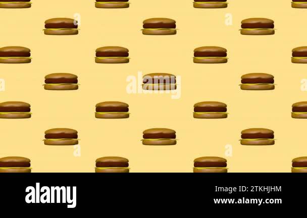 Looping repeating animated background with abstract burgers. Seamless ...