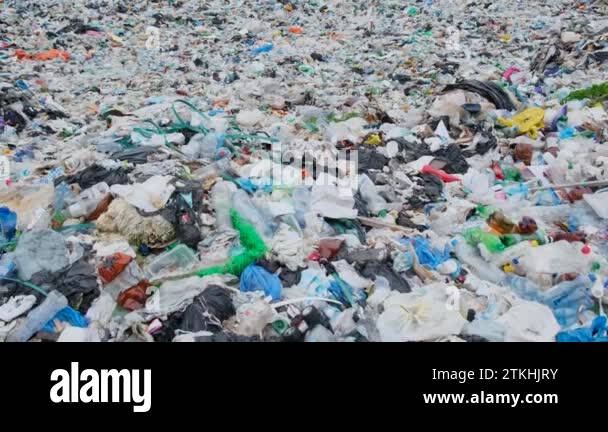Video background with plastic waste from plastic bottles. The problem ...