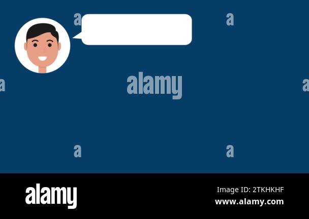 chart animation people talking to each other with chat bubbles. 2d flat ...