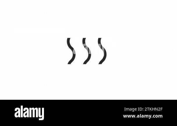 Animated waves linear icon. Heat and warmth. Hot steam. Climate change ...