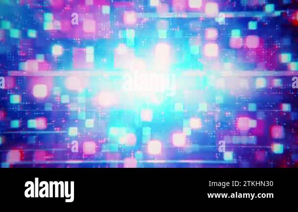 Five Seconds Countdown Timer With Red Blue Digital Technology Animation