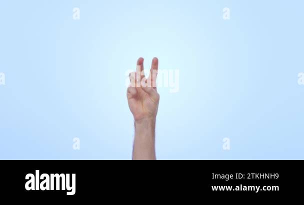 Hands, counting and person in studio on mockup space for education ...