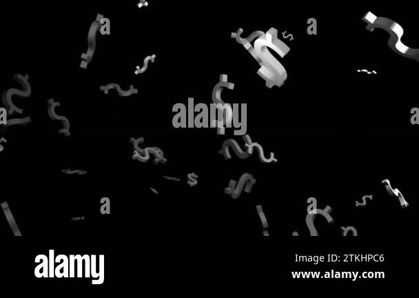 Dollar sign Drop. 4k video. Dollar sign falling on black. Beautiful ...