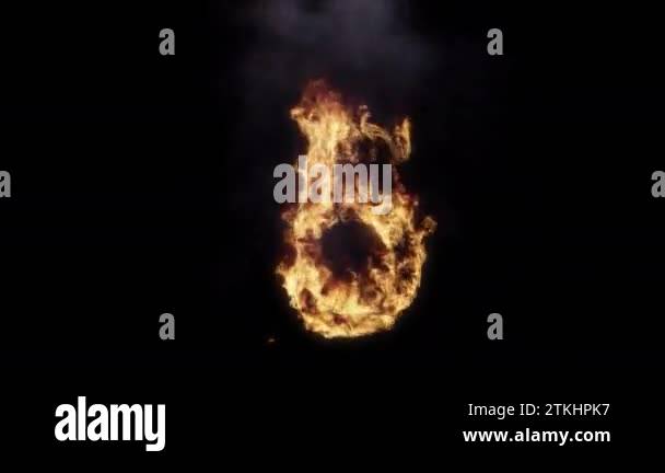 Number five on fire - fire VFX element - 4K Pro Res with alpha pass ...