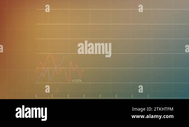 Animation Of Statistical Processing Over Grid Network Against Green And Pink Gradient Background