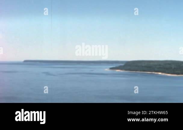 1960s vintage retro footage features a panoramic view of Moon Beach in ...