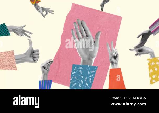 Human hands aesthetic gesturing on light background. Stop motion ...