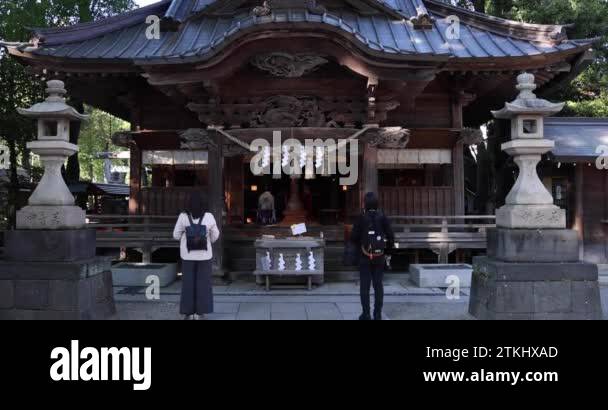 A traditional landscape at Tanashi Shrine in Tokyo. Nishitokyo district ...