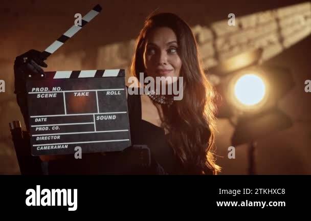 Cinematography and movie stage set backstage creative concept. Closeup ...