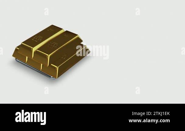 Background with five gold bars in full rotation. 3D Render Stock Video ...