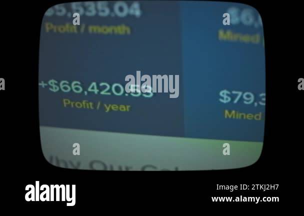 Cryptocurrency mining on a computer screen. The algorithm of the ...