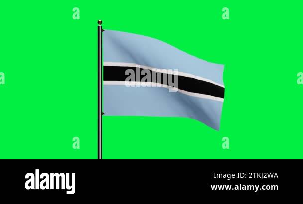 3D Rendered Botswana National Flag Waving Animation with Realistic Wind Motion, National flag of ...