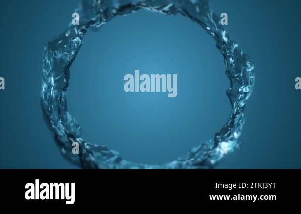 Ring Of Water Flowing Background Loop/ 4k animation of an abstract ring ...