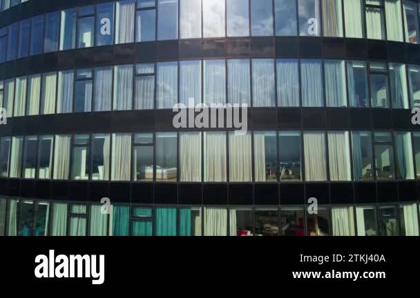 Contemporary facade glass high office building skyscraper tall window ...