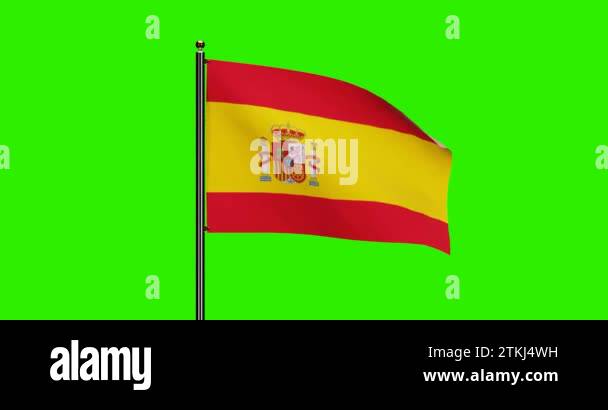 3D Rendered Spain National Flag Waving Animation with Realistic Wind ...