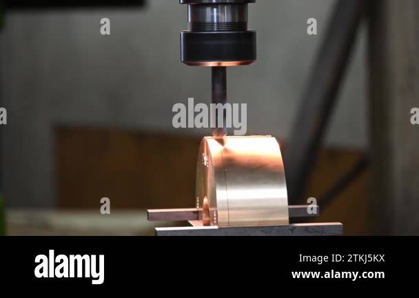 The chamfer cutting process on NC milling machine on brass material ...