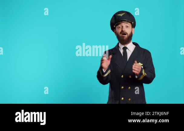 Professional airliner doing applause and cheering, saying ...