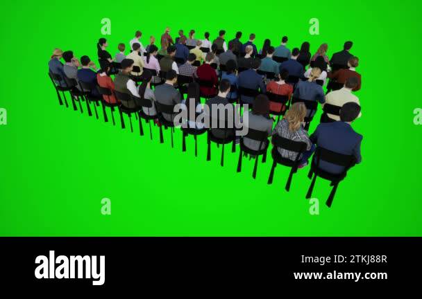 3D animation of people watching a movie in the cinema from three angles ...