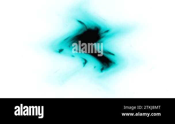 Abstract green and white wavy curved blob on a white background, smoke ...