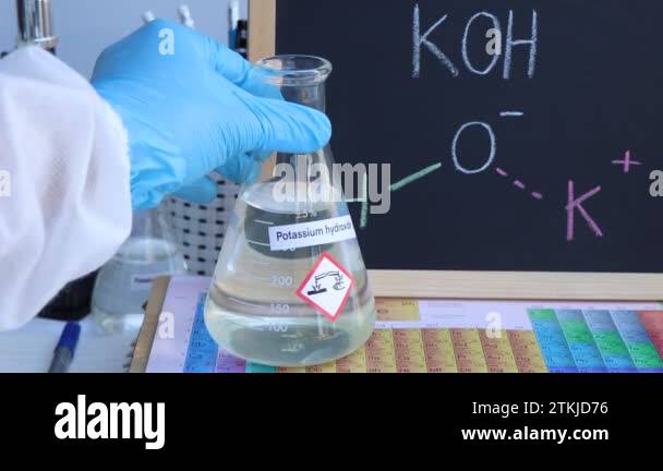 potassium hydroxide and symbol structural formula chemical on the ...
