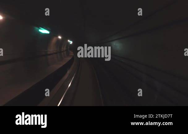 Copenhagen, Denmark The driverless Metro train rolls through the ...