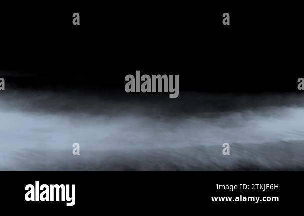 Ground Fog Creeping Across Black Background 4K Loop features thick ...