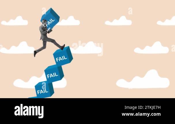 Stop motion, animation. Usuccessful career concept. Improve from ... Stop motion, animation. Usuccessful career concept. Improve from ...
