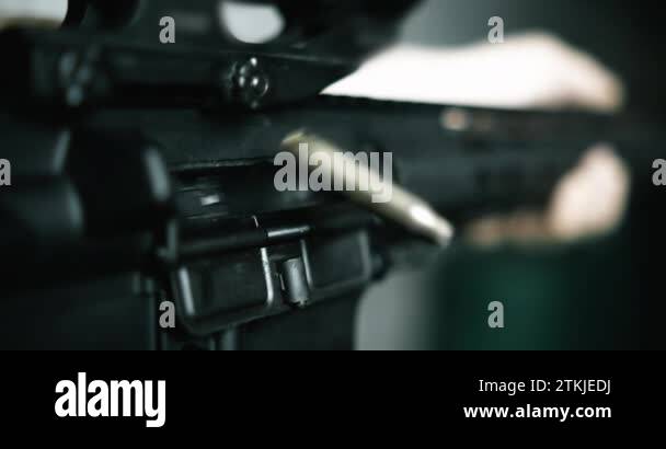 Ultra-Slow 800fps Detail of Bullet Exiting Assault Rifle, Multiple ...