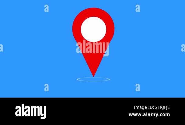 Location marker 2D animation in 4K Alpha channel. Pinpointer marked on ...