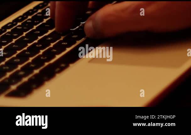 Close up video recording of laptop, notebook,mobile computer or desktop ...