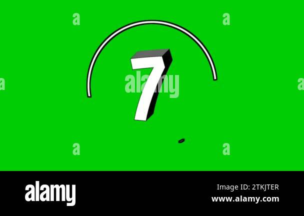Number 7 seven cartoon animation green screen.4k cartoon video number ...