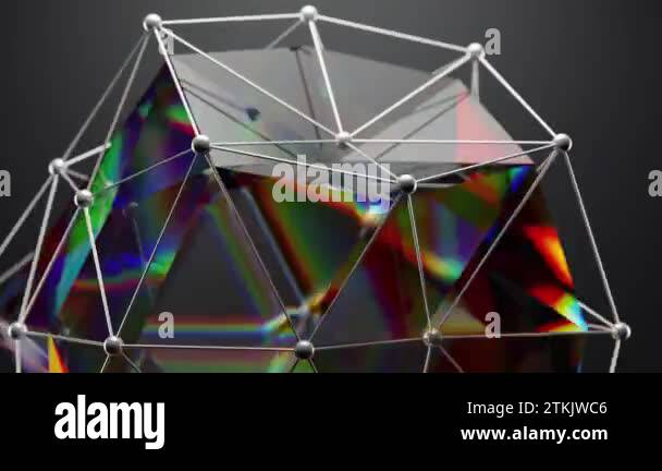 Futuristic animation of abstract glass shape with a color effect of the ...